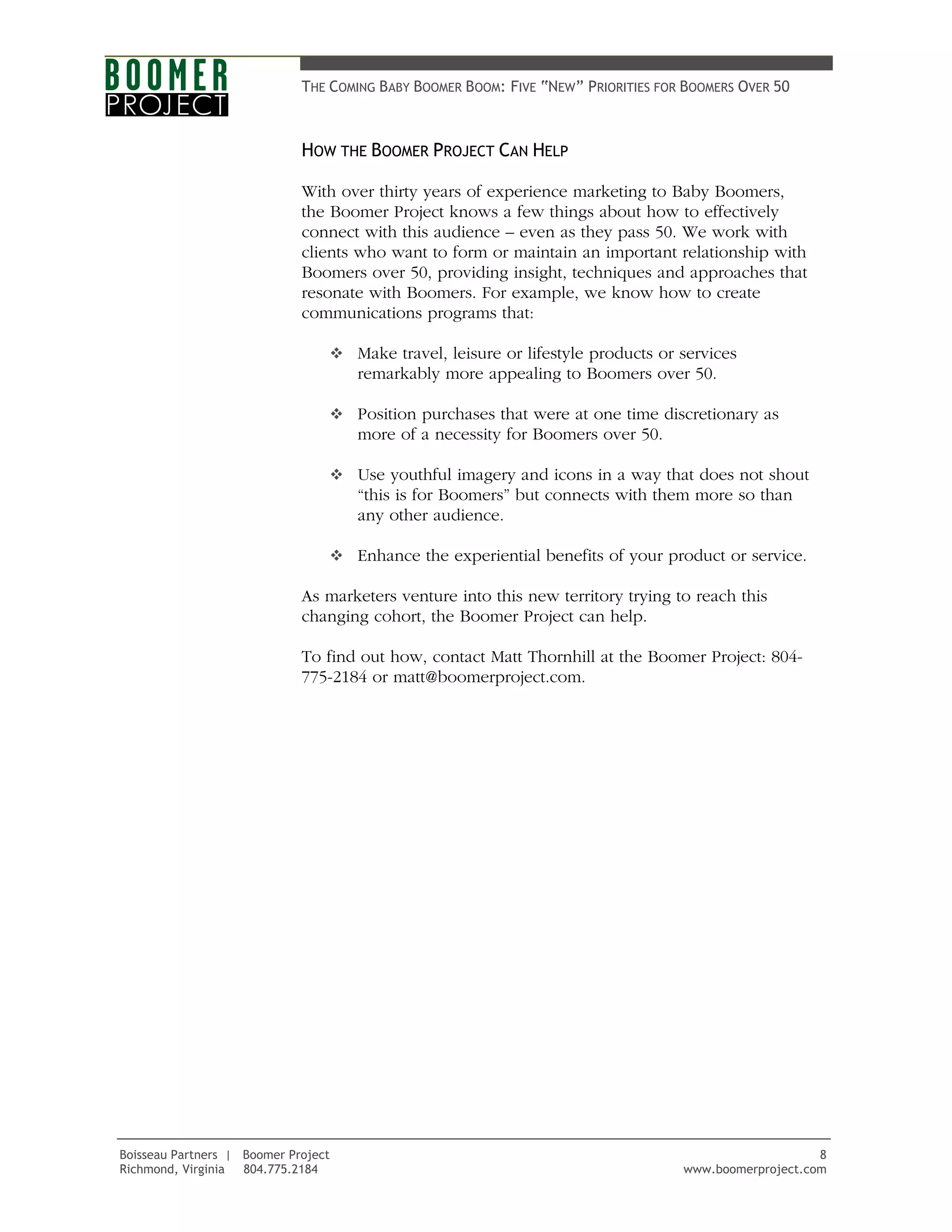 The Boomer Project-Boomers Over 50 | PDF