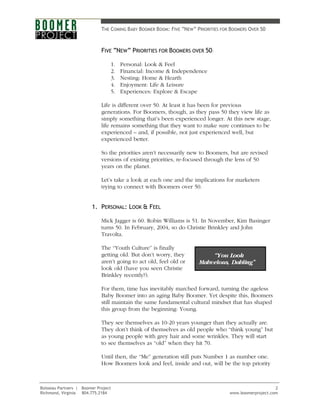 The Boomer Project-Boomers Over 50 | PDF | Senior Health | Healthy Living