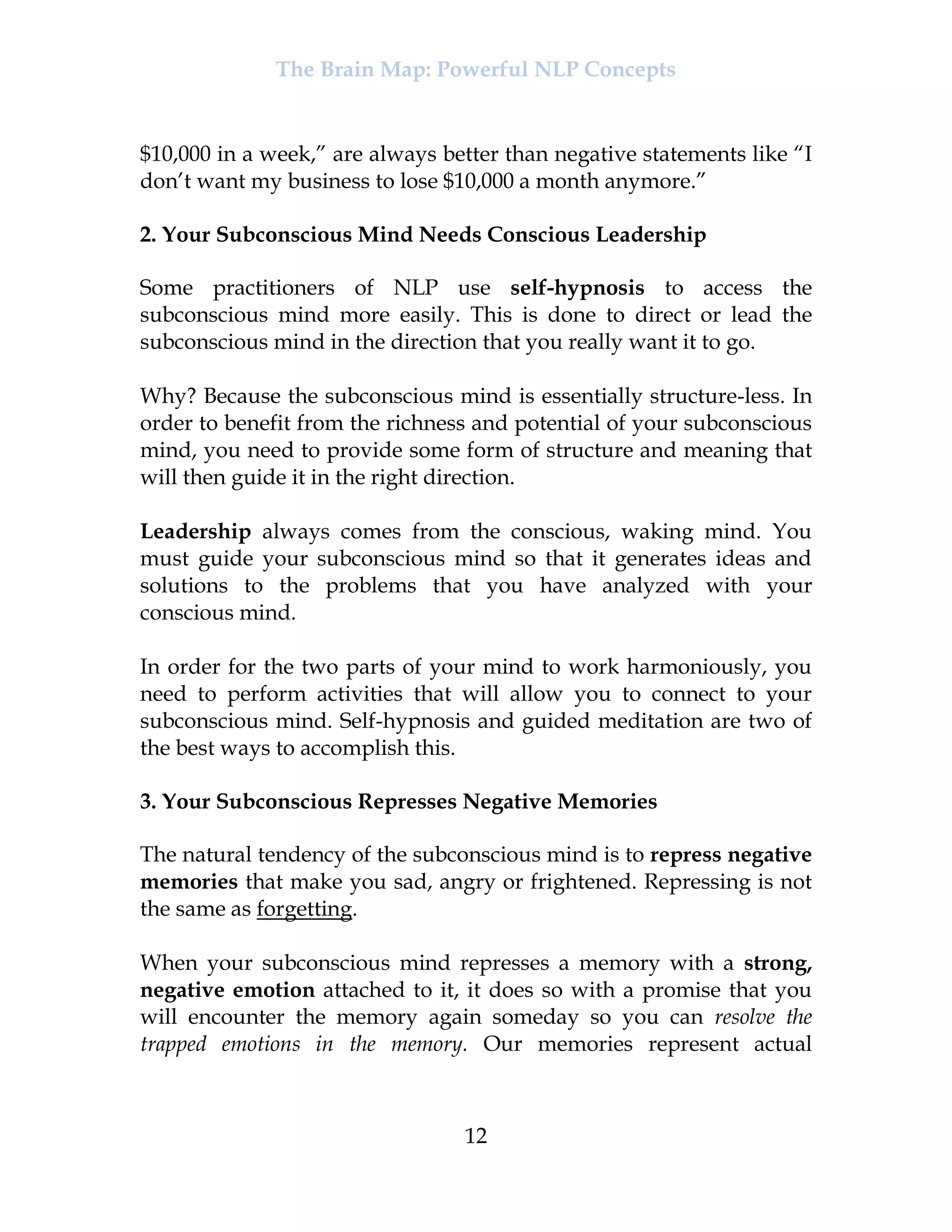 The Brain Map Powerful NLP Concepts | PDF