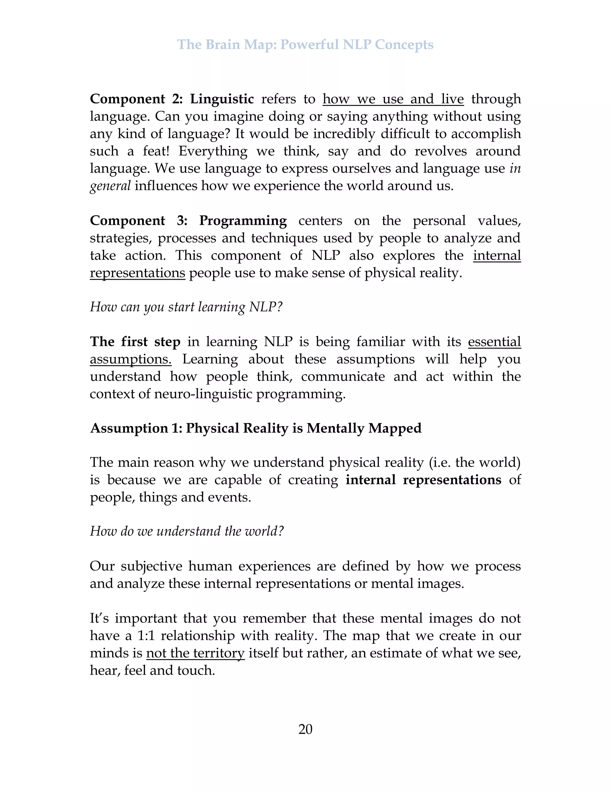 The Brain Map Powerful NLP Concepts | PDF