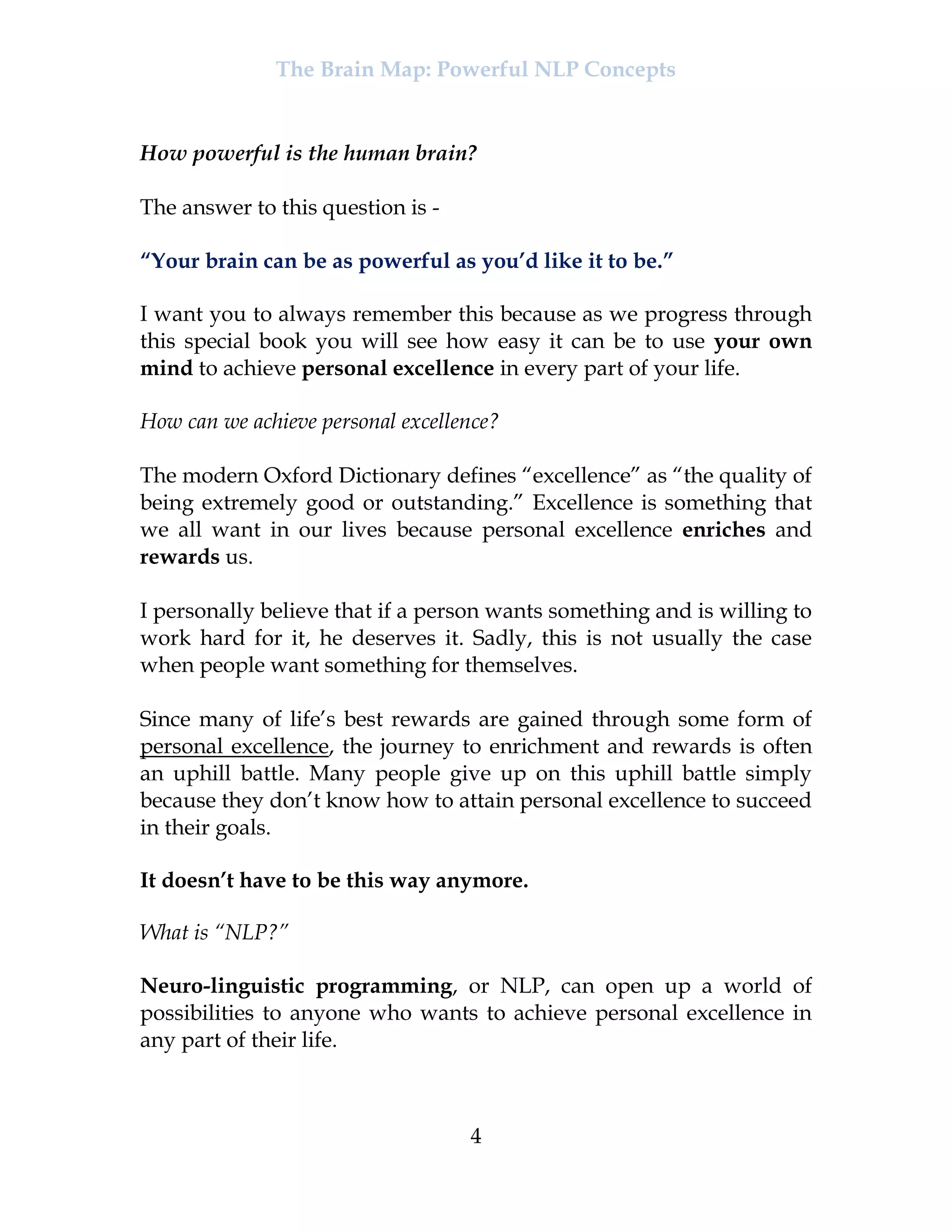 The Brain Map Powerful NLP Concepts | PDF