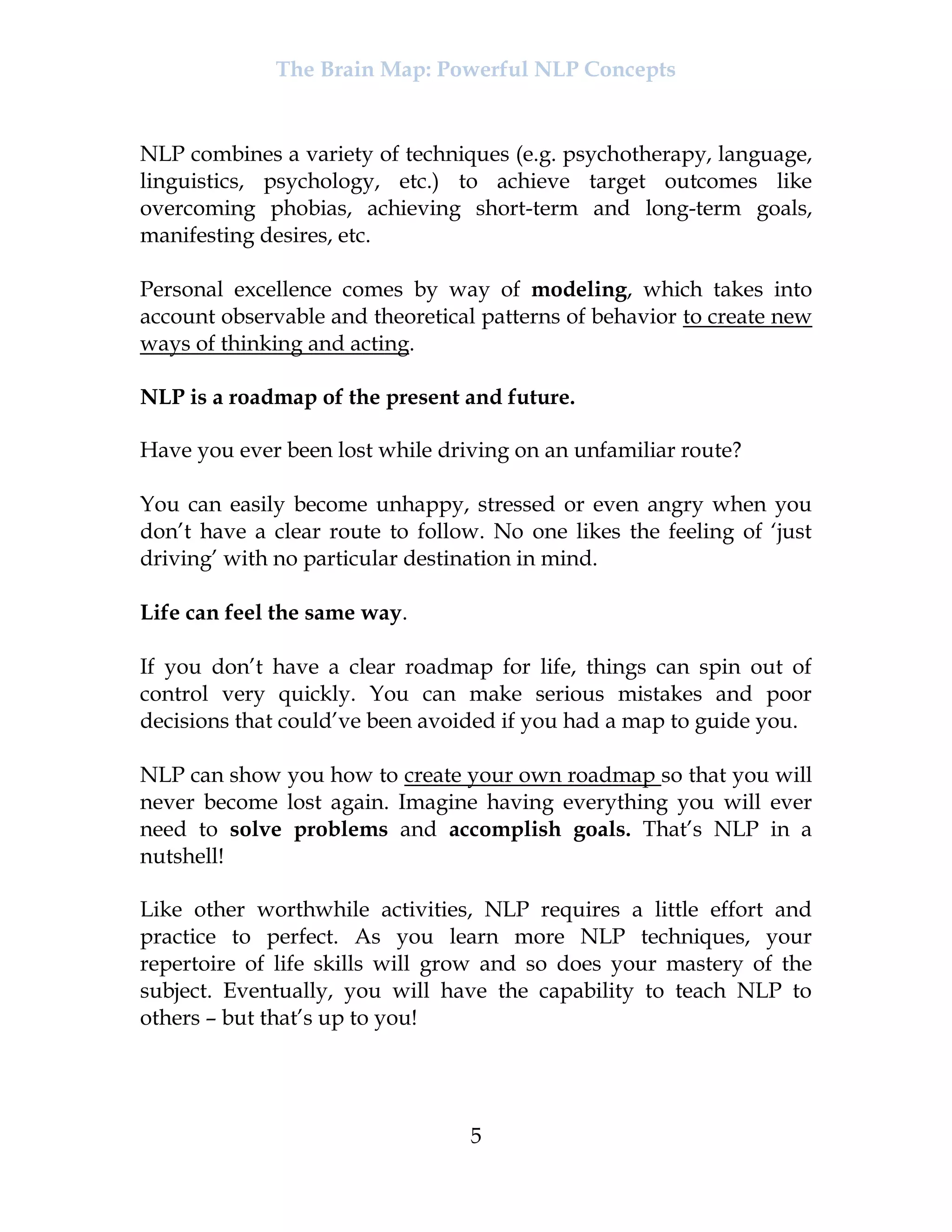 The Brain Map Powerful NLP Concepts | PDF