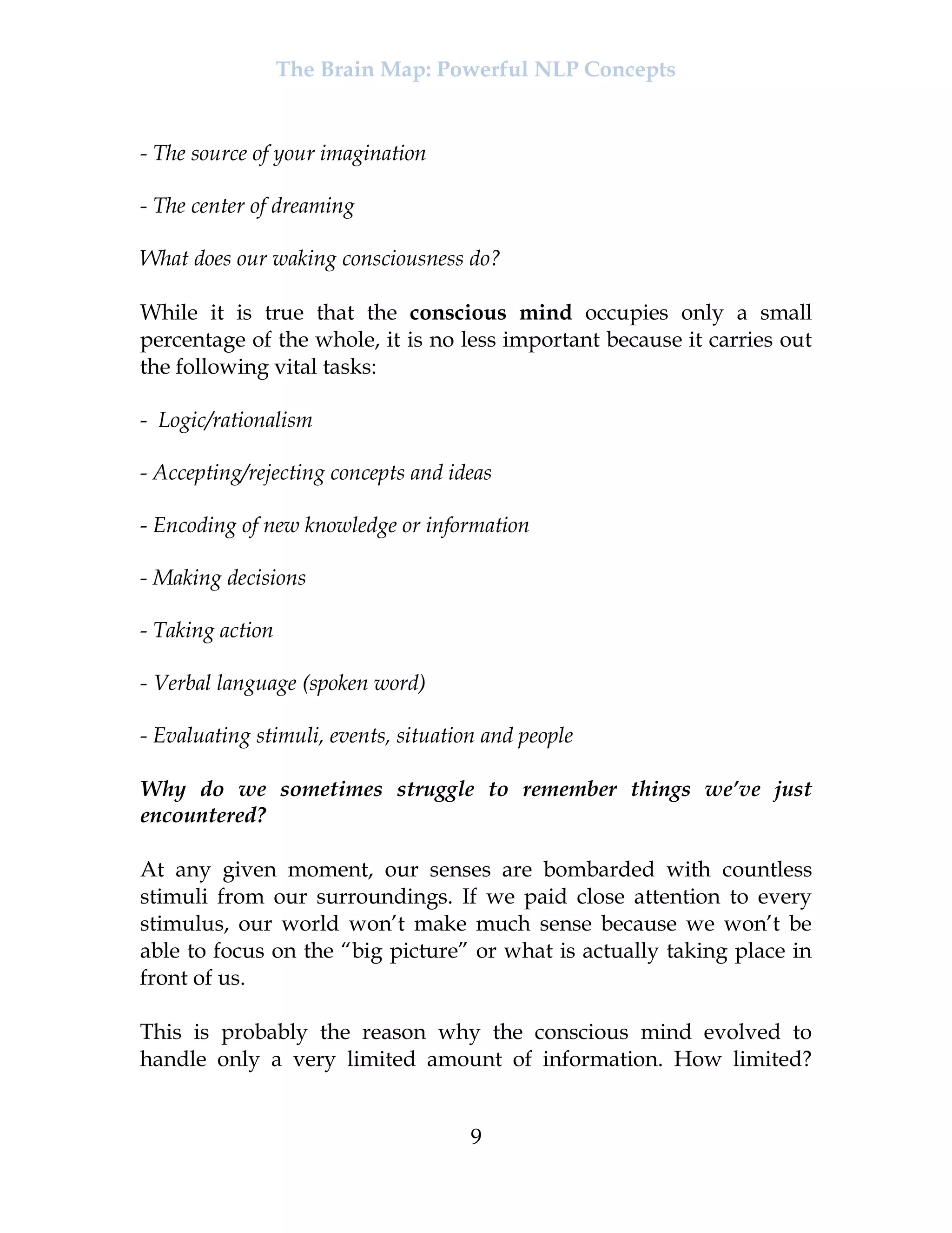 The Brain Map Powerful NLP Concepts | PDF