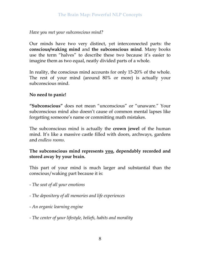 The Brain Map Powerful NLP Concepts | PDF