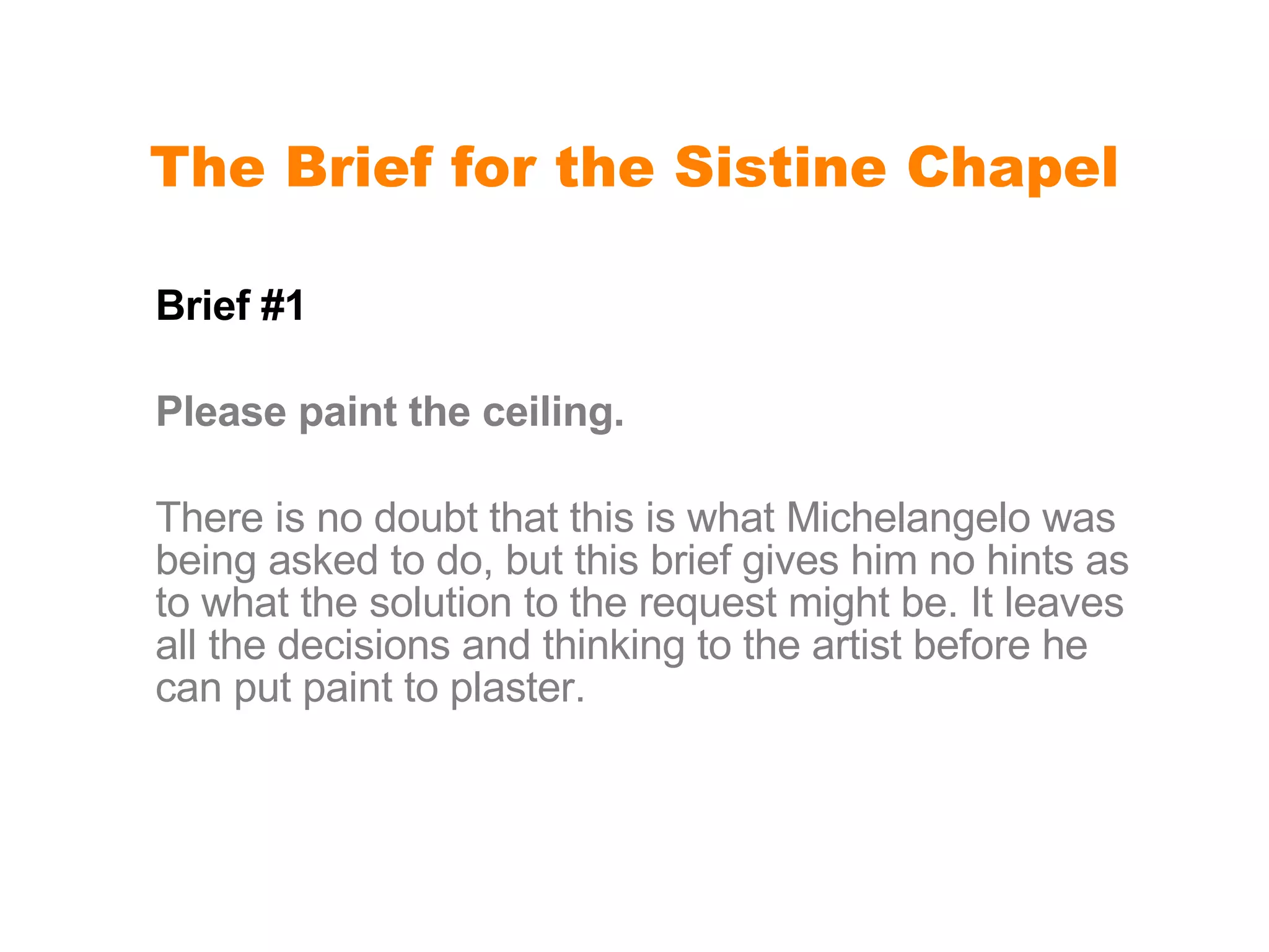 The Brief For The Sistine Chapel | PPT