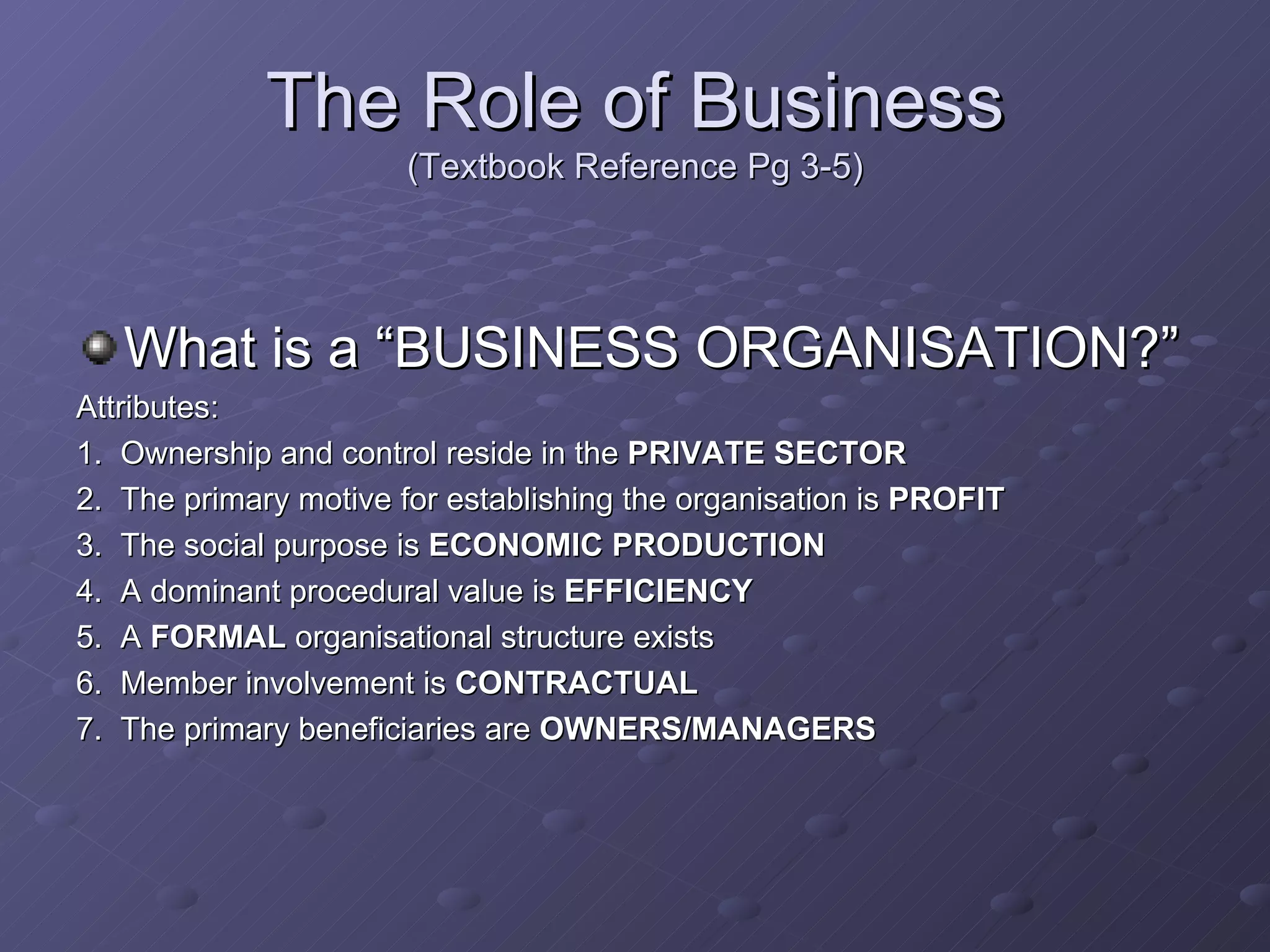 The Business Organisation | PPT