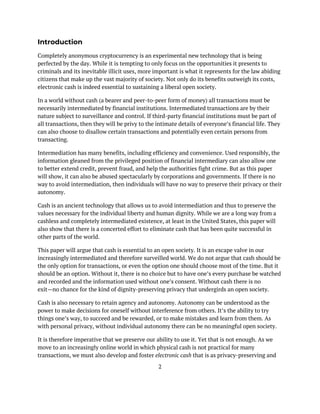 The case for Electronic Cash - Coincenter | PDF