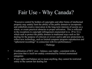 The Case for Fair Use in Canada | PPT