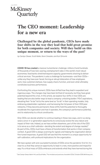 The ceo moment leadership for a new-era | PDF