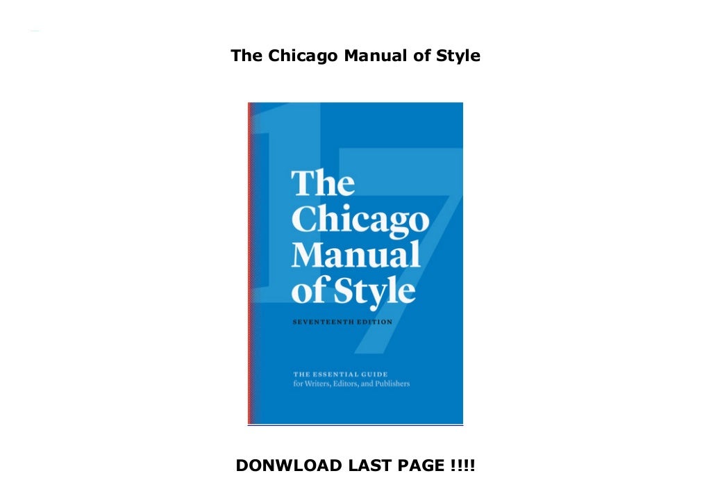 The Chicago Manual Of Style the-chicago-manual-of-style