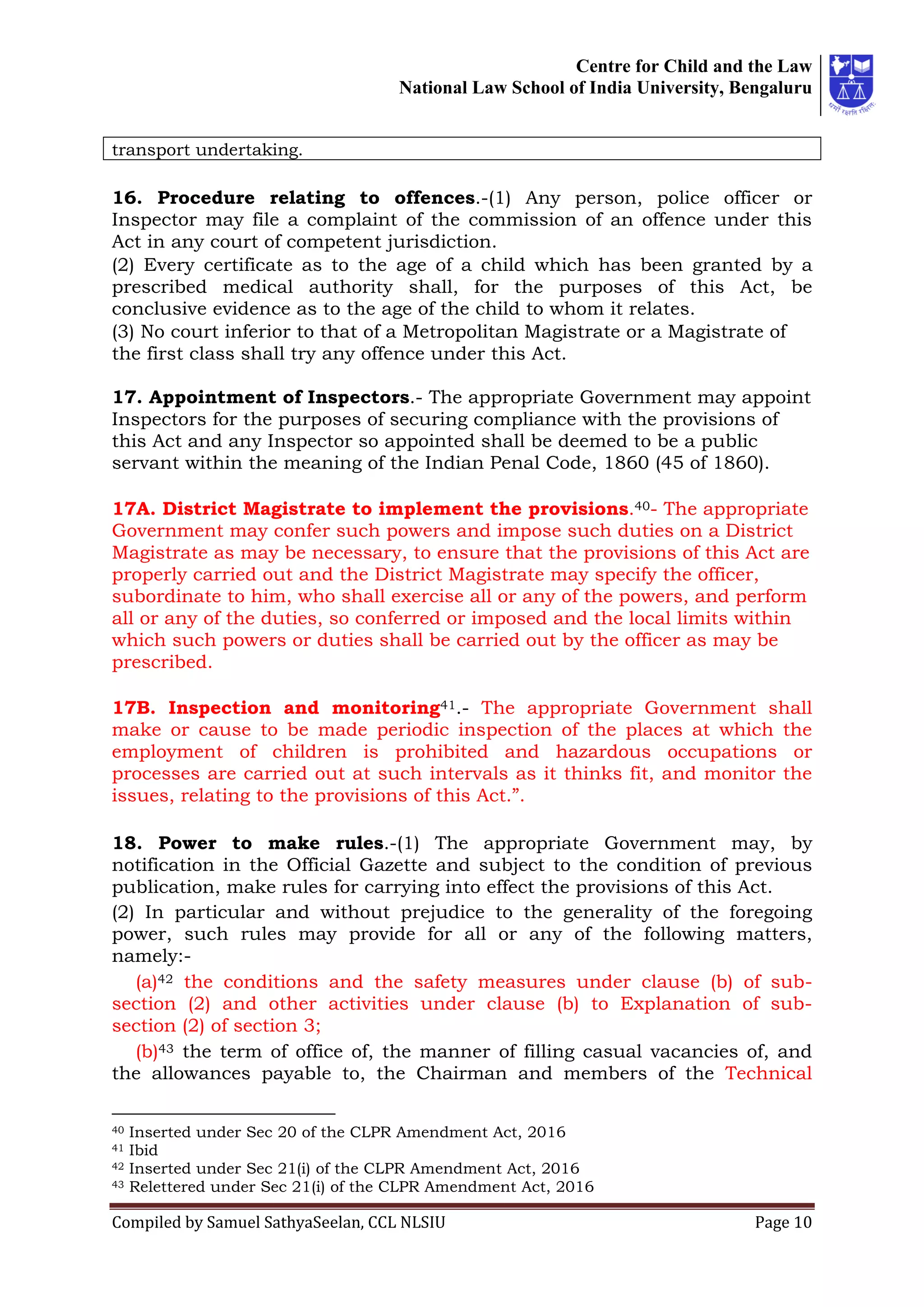 The Child and Adolescent Labour (Prohibition and Regulation) Act, 1986 ...