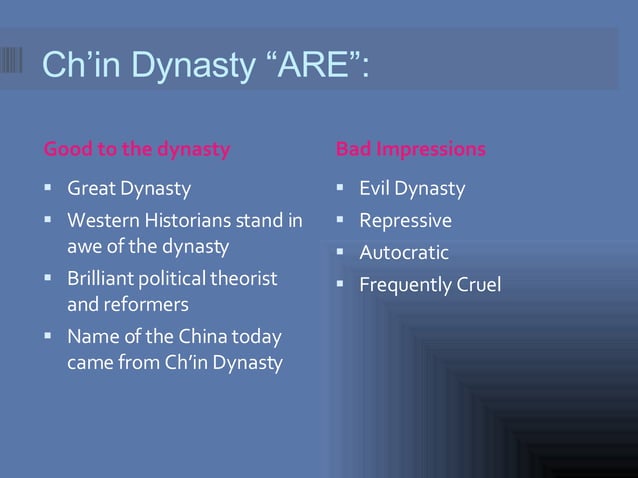 The Ch’In Dynasty (221 – 206 Bc.Ppt1