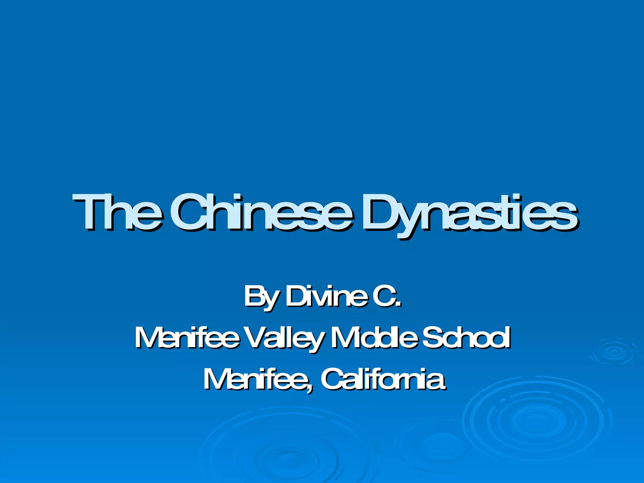 Chinese Dynasties | PPT