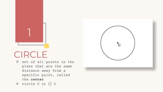 THE CIRCLE AND ITS DIFFERENT PARTS TO KNOW | PPTX