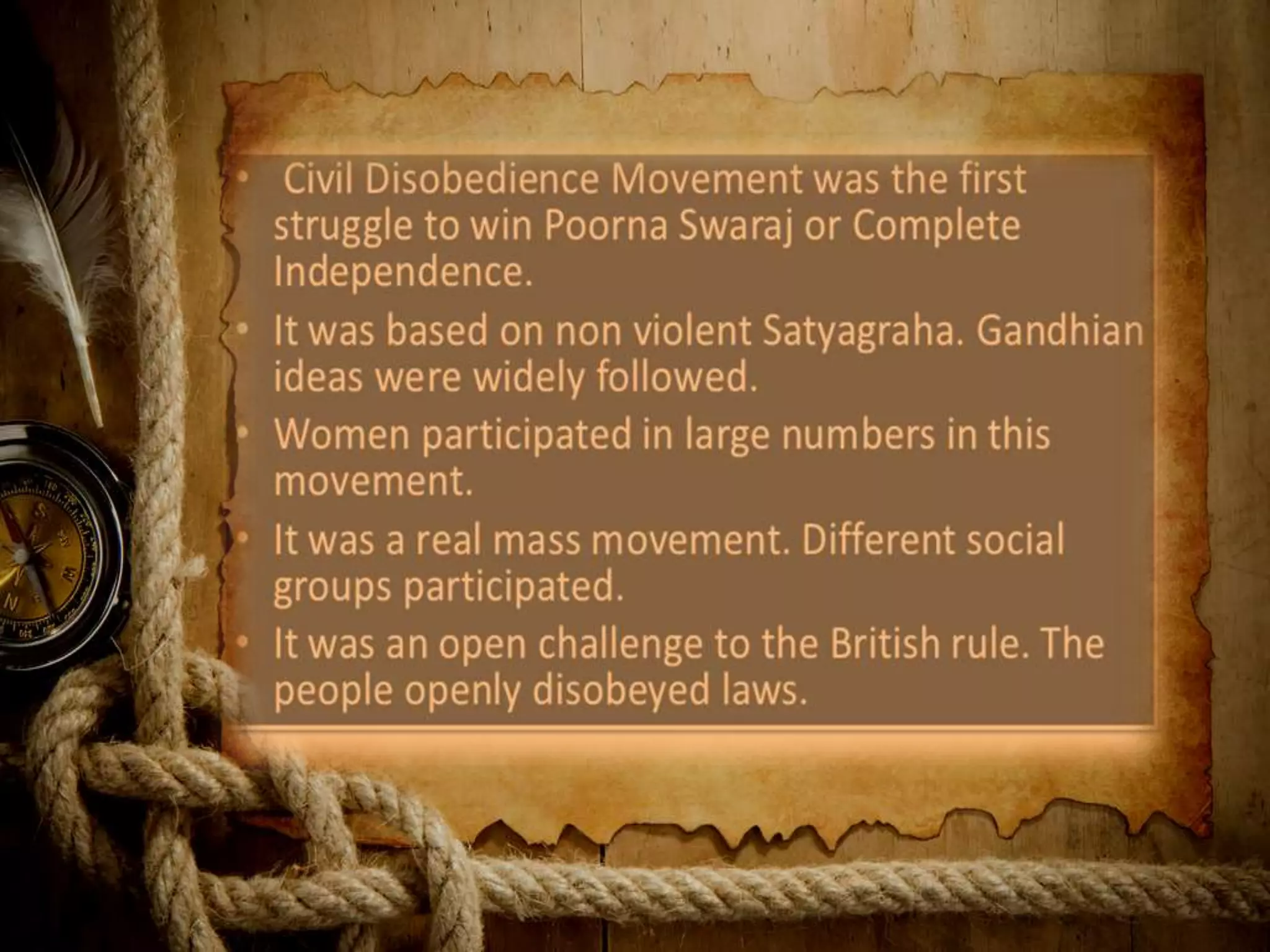 The Civil Disobedience Movement | PPTX