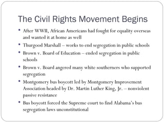Chapter 29 - The Civil Rights Movement | PPT