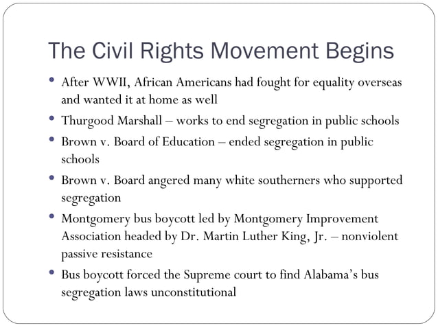 Chapter 29 - The Civil Rights Movement | PPT