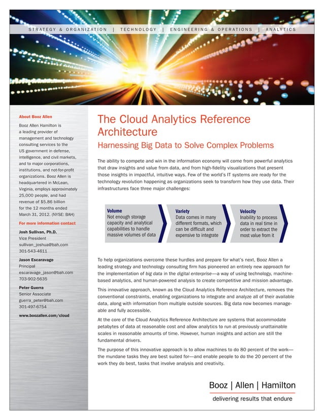 The Cloud Analytics Reference Architecture: Harnessing Big Data to Solve Complex Problems | PDF ...