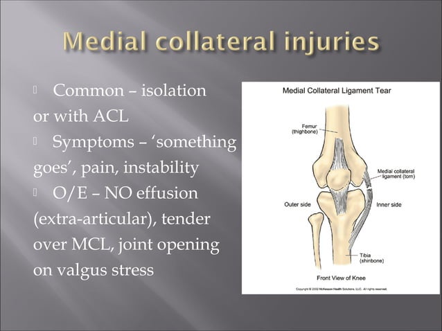 The Common Knee Injuries Experience by Professional Sportsmen | PPT