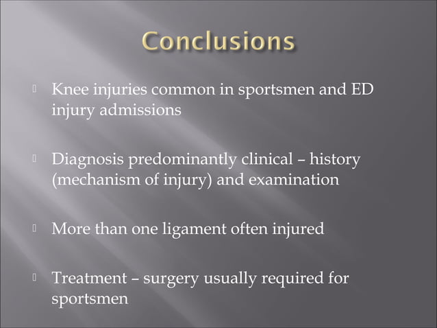 The Common Knee Injuries Experience by Professional Sportsmen | PPT
