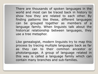 THE-COMMON-LANGUAGE-TREE Family in Southeast Asia | PPTX