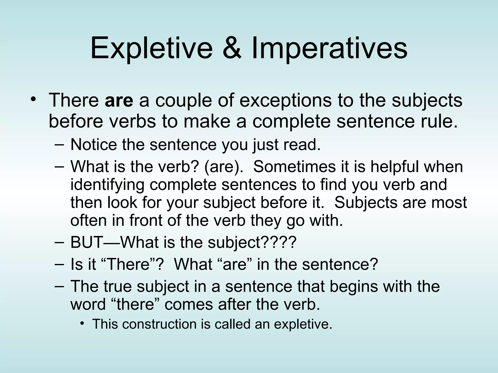 The Complete Sentence Ppt | PPT