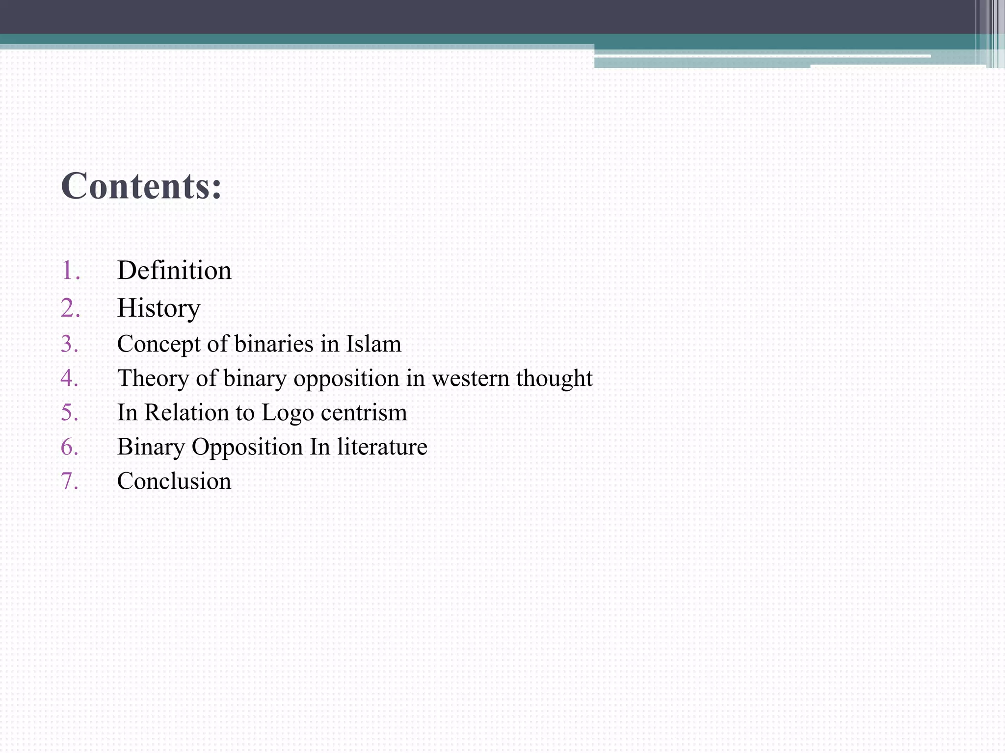 The Concept of Binary Opposition | PPTX