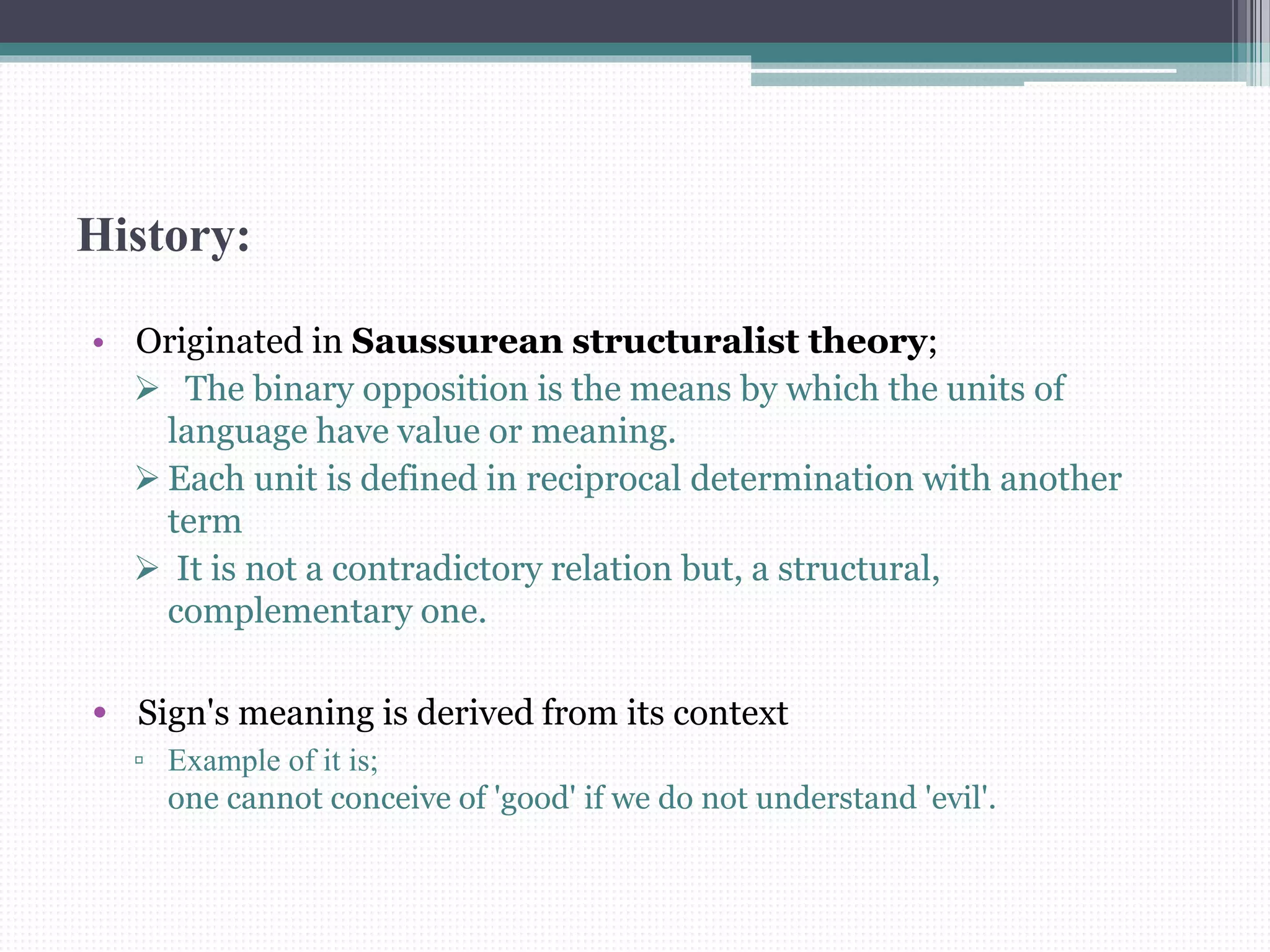 The Concept of Binary Opposition | PPTX