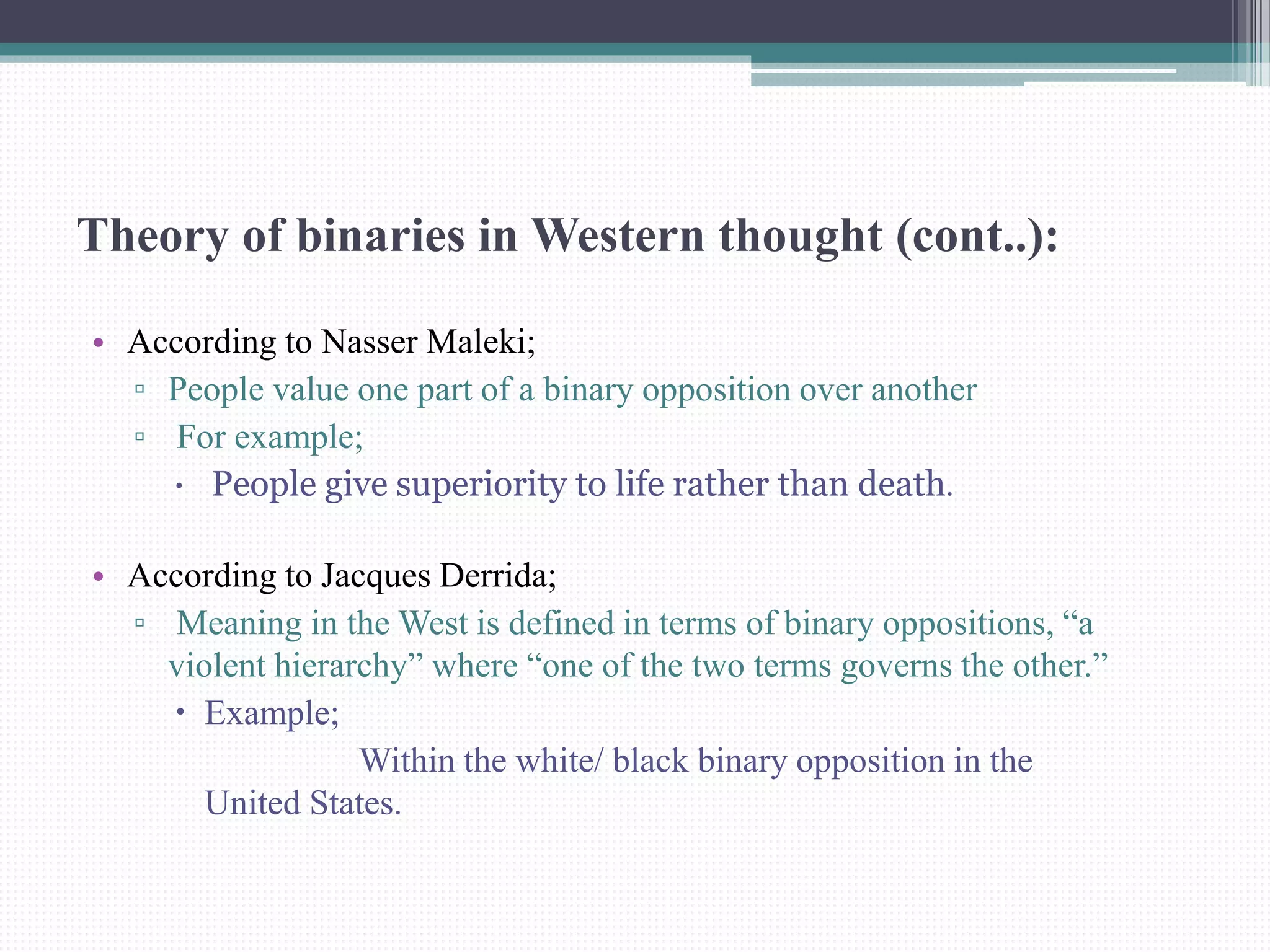 The Concept of Binary Opposition | PPTX