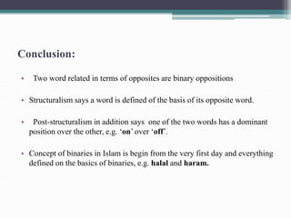 The Concept of Binary Opposition | PPTX
