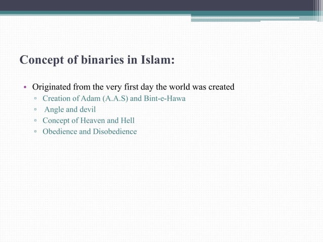 The Concept of Binary Opposition | PPTX | Islam | Religion & Spirituality