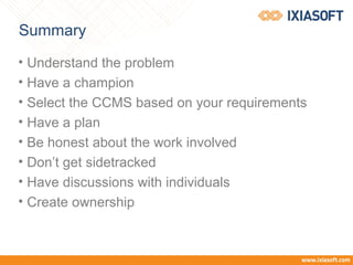 The Content Revolution: Managing the Move to a CCMS | PPT