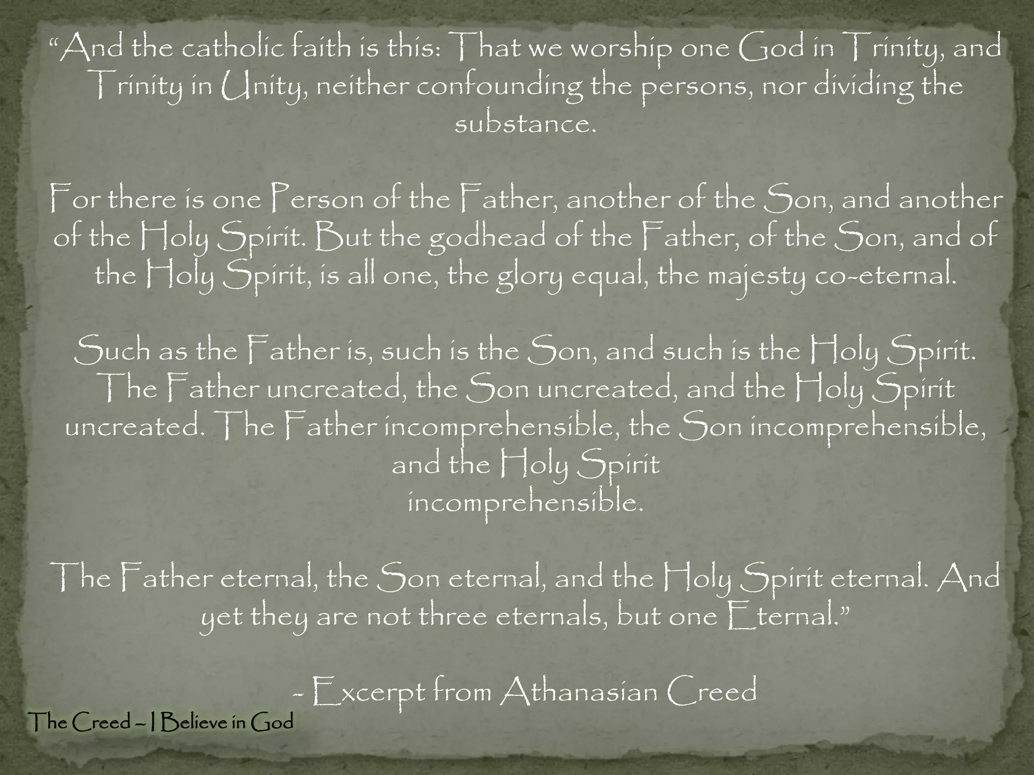 The Creed - I Believe In God | PDF