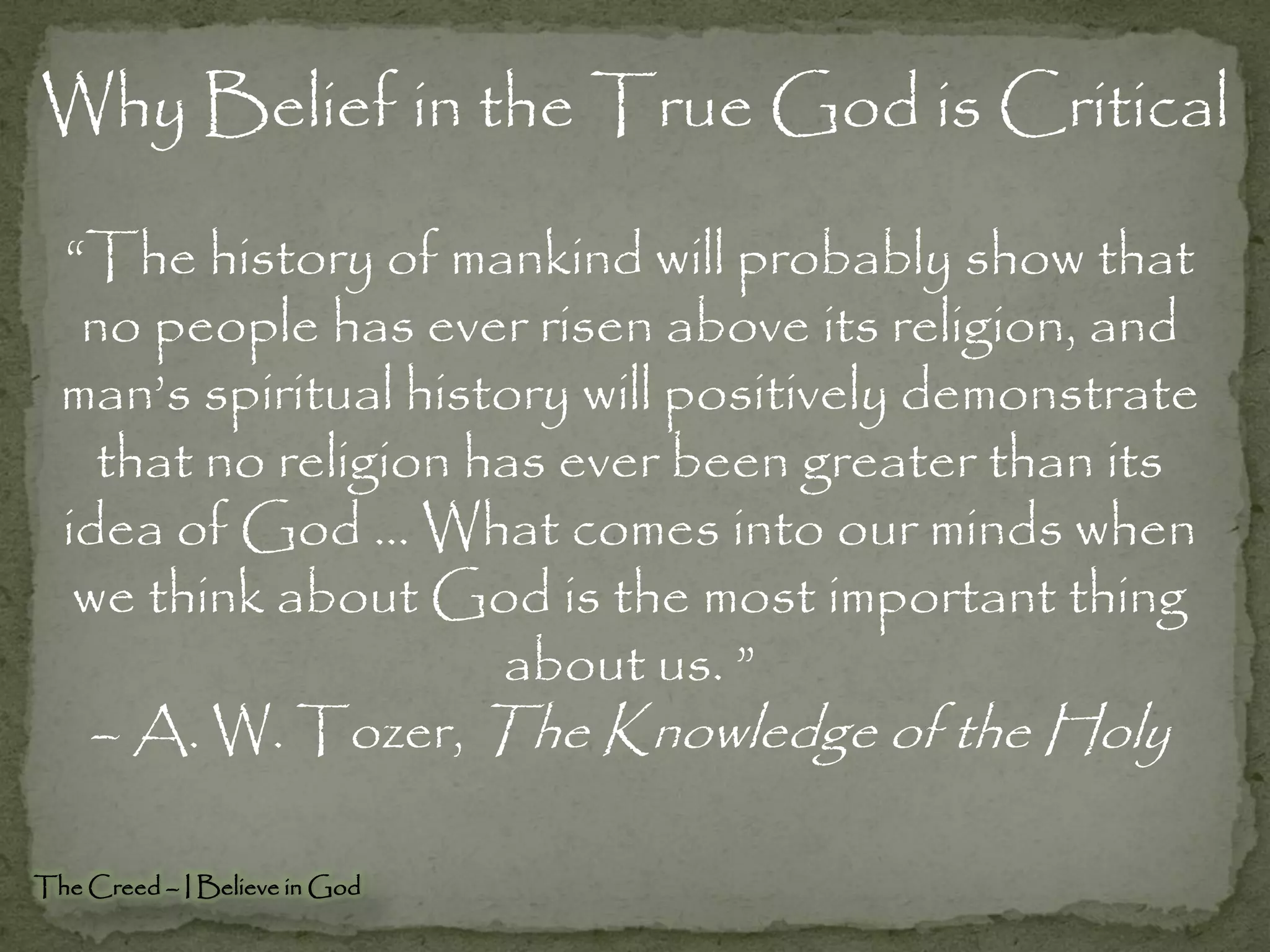 The Creed - I Believe In God | PDF