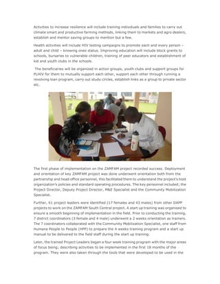 The dapp zambia zamfam project launch & progress | PDF