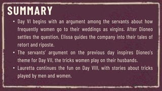 The story of The Decameron by Giovanni Boccaccio | PPTX