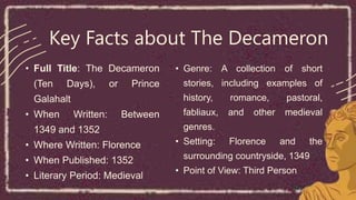 The story of The Decameron by Giovanni Boccaccio | PPTX
