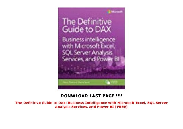 The Definitive Guide To Dax Business Intelligence With Microsoft Excel
