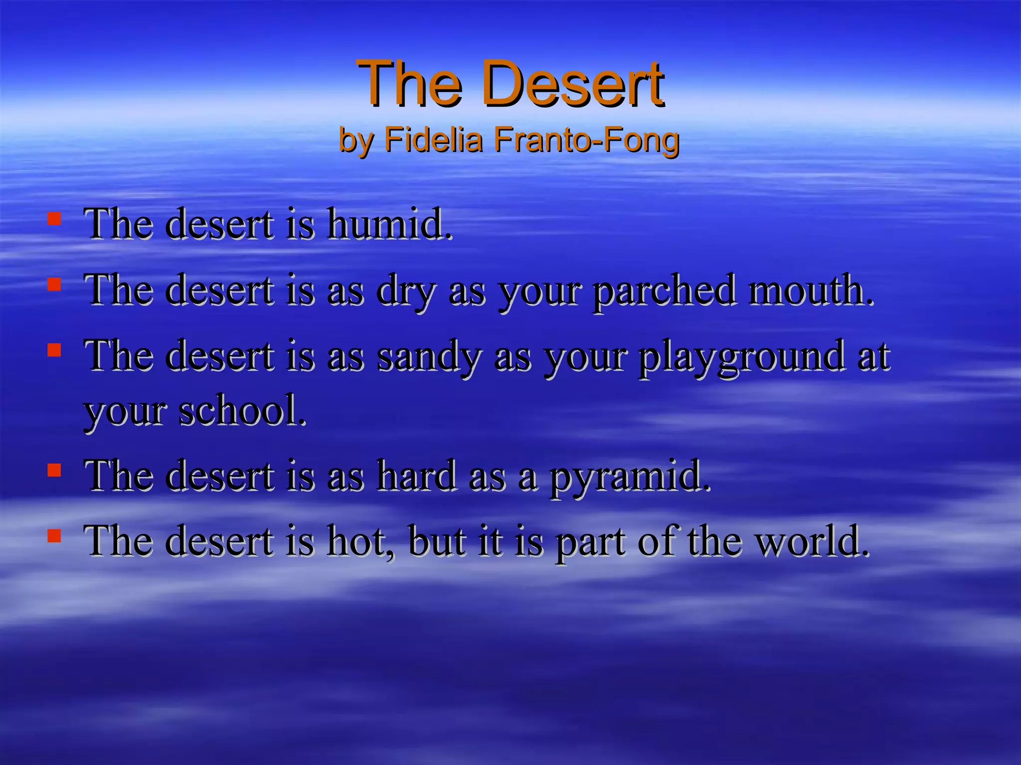 The Desert Poetry | PPT