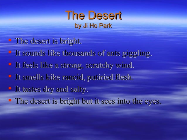 The Desert Poetry | PPT