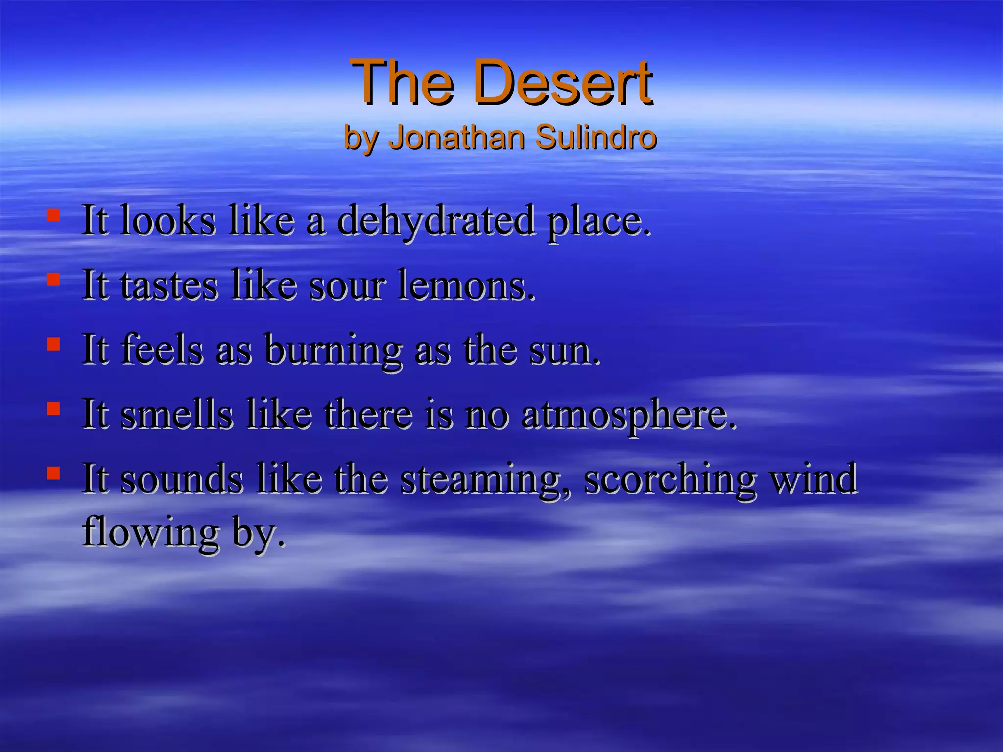 The Desert Poetry | PPT | Food & Drink
