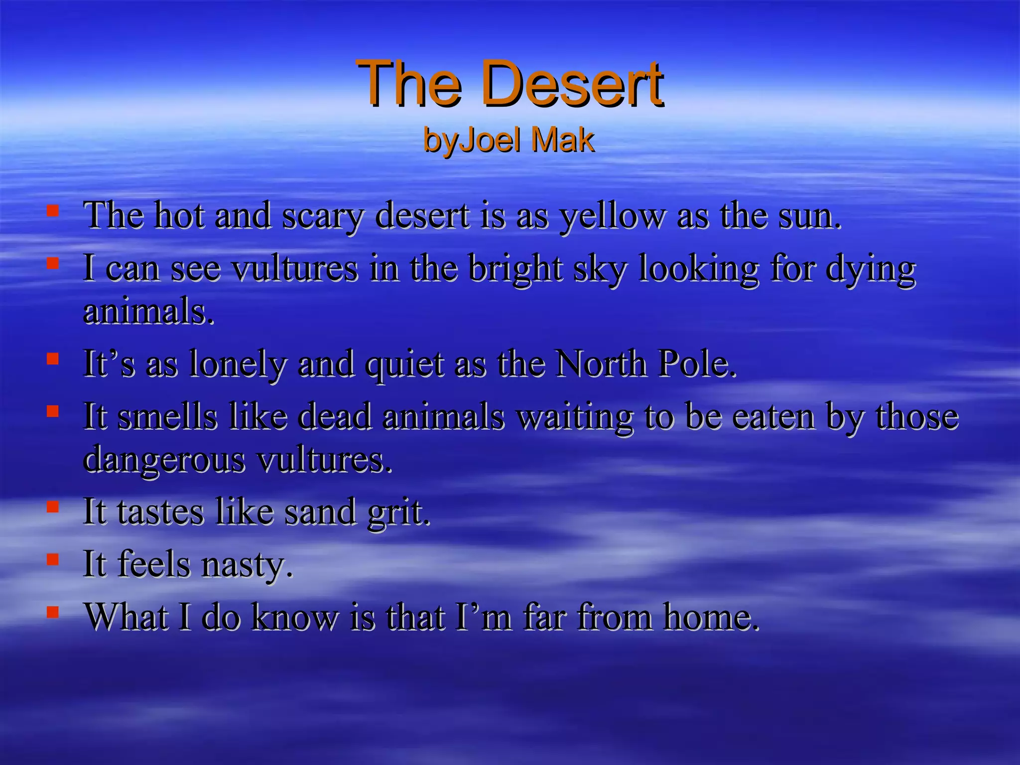 The Desert Poetry | PPT | Food & Drink