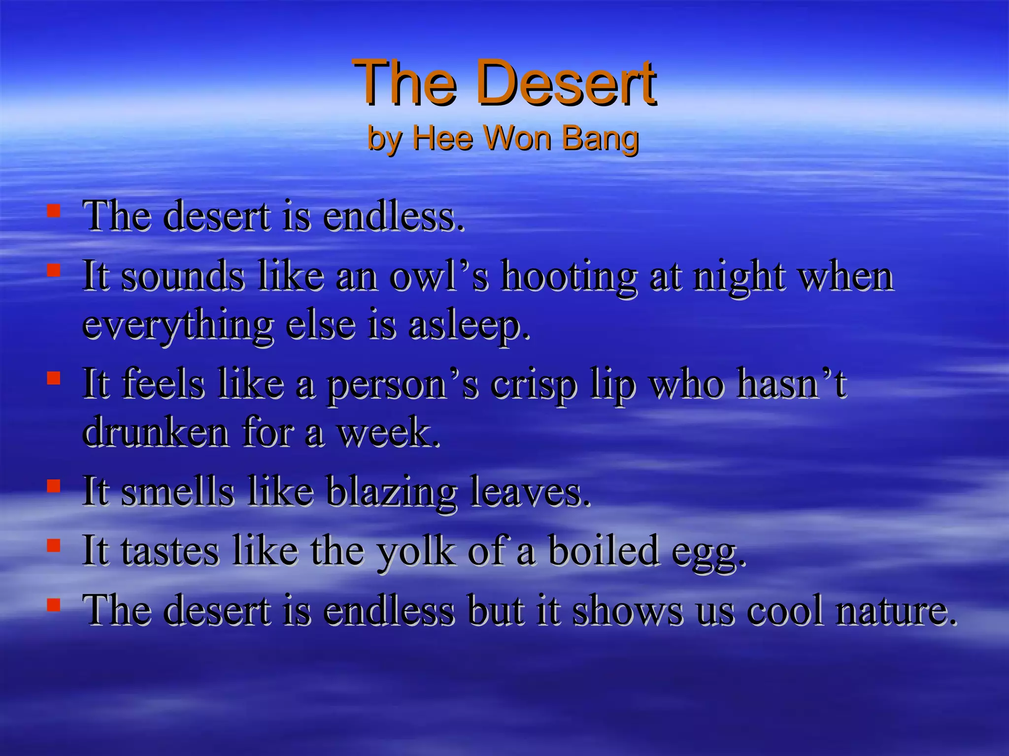 The Desert Poetry | PPT | Food & Drink