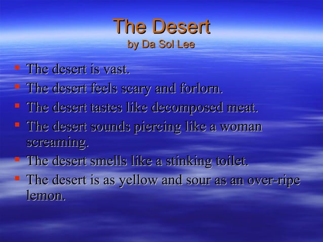 The Desert Poetry | PPT | Food & Drink