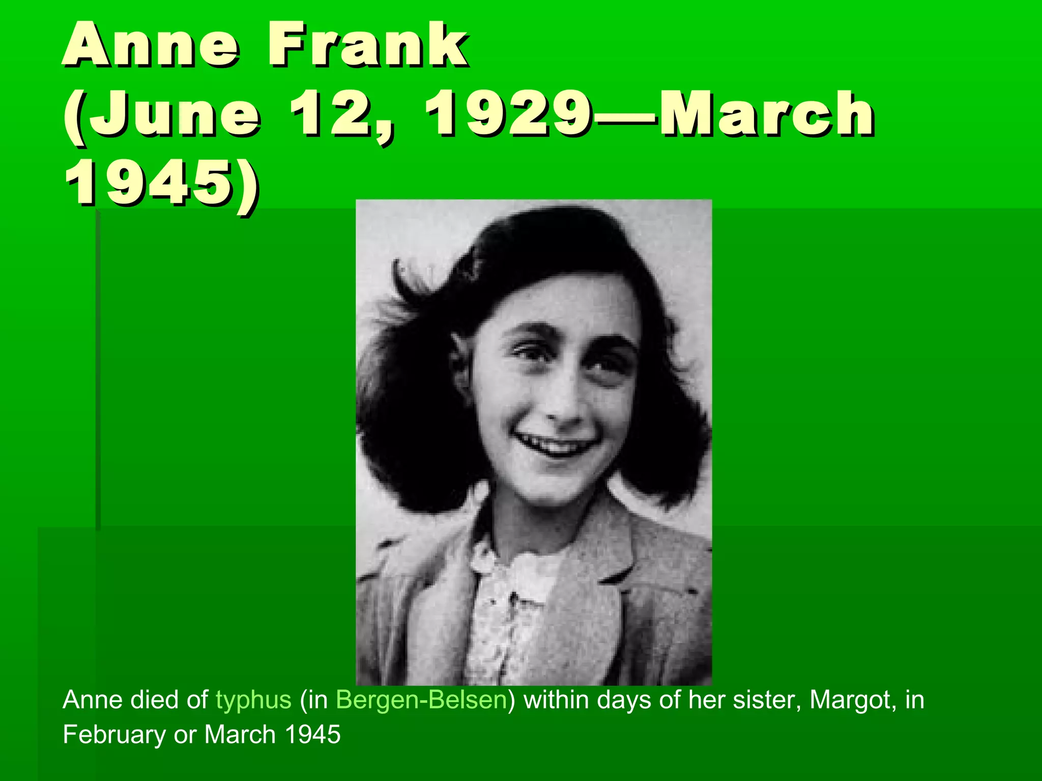 The Diary Of Anne Frank Power Point | PPT