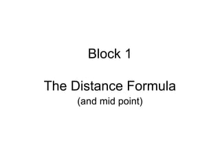 Distance Formula
