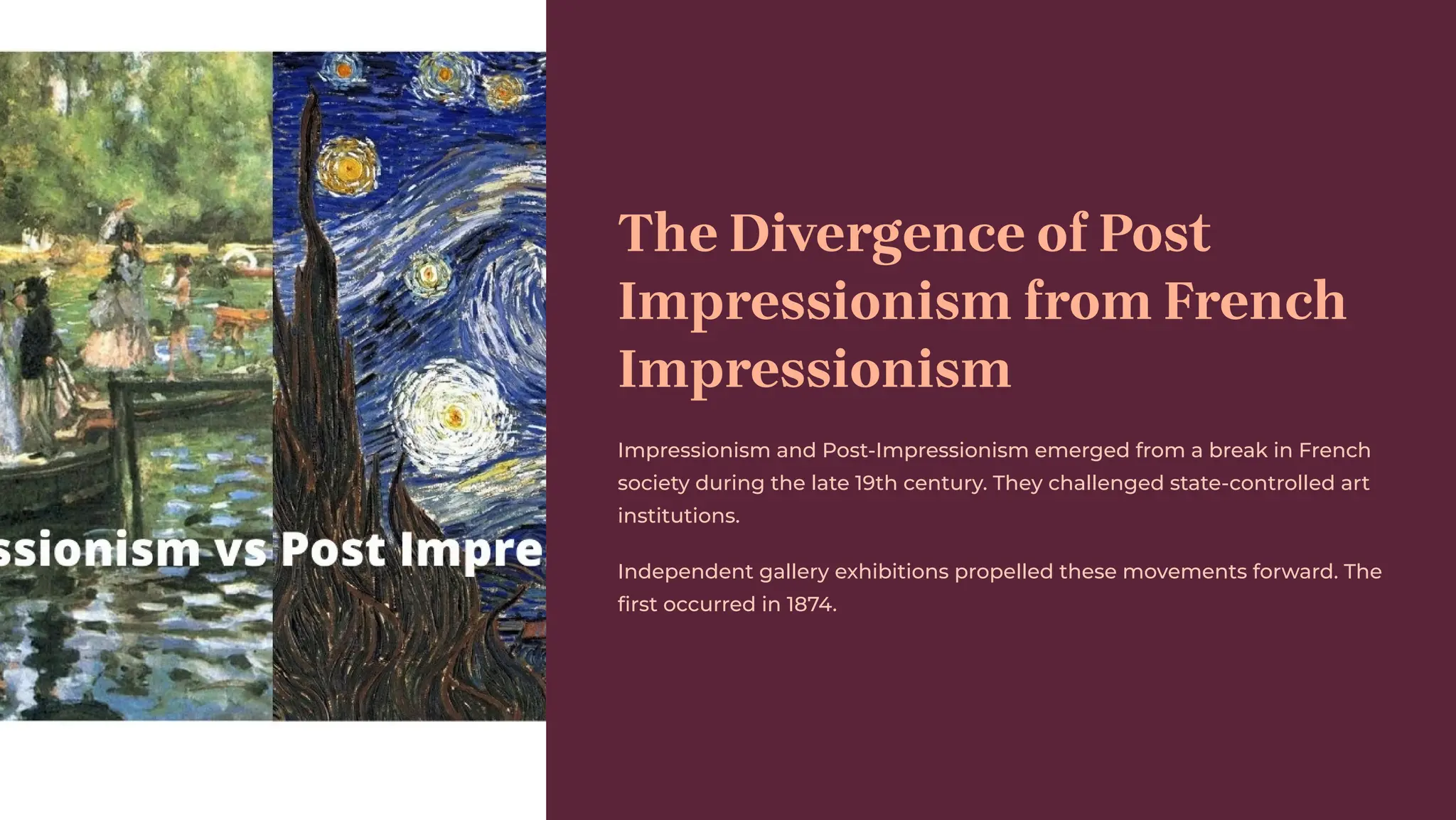 The Divergence of Post Impressionism from French Impressionism | PPT