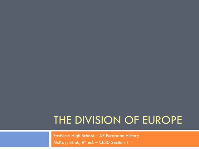 The Division Of Europe | PPT