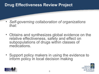 The drug effectiveness review project: governments collaborating to use ...