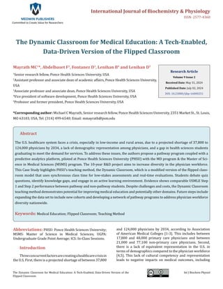 The Dynamic Classroom for Medical Education: A Tech-Enabled, Data ...